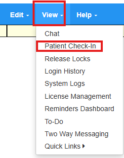 Patient Check-In Screen – Cloud 9